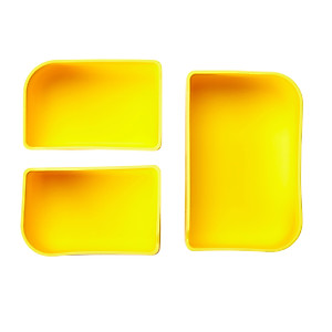 LunchBots Build -a- Bento Lunch Box, Silicone Bento Box for Kids, Multi-Compartment Lunch Container, Oven & Dishwasher Safe, BPA Free, 28 oz - Yellow