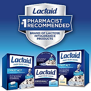 Lactaid Fast Act Lactose Intolerance Chewables with Lactase Enzymes, Vanilla, 60 Count (Pack of 1)
