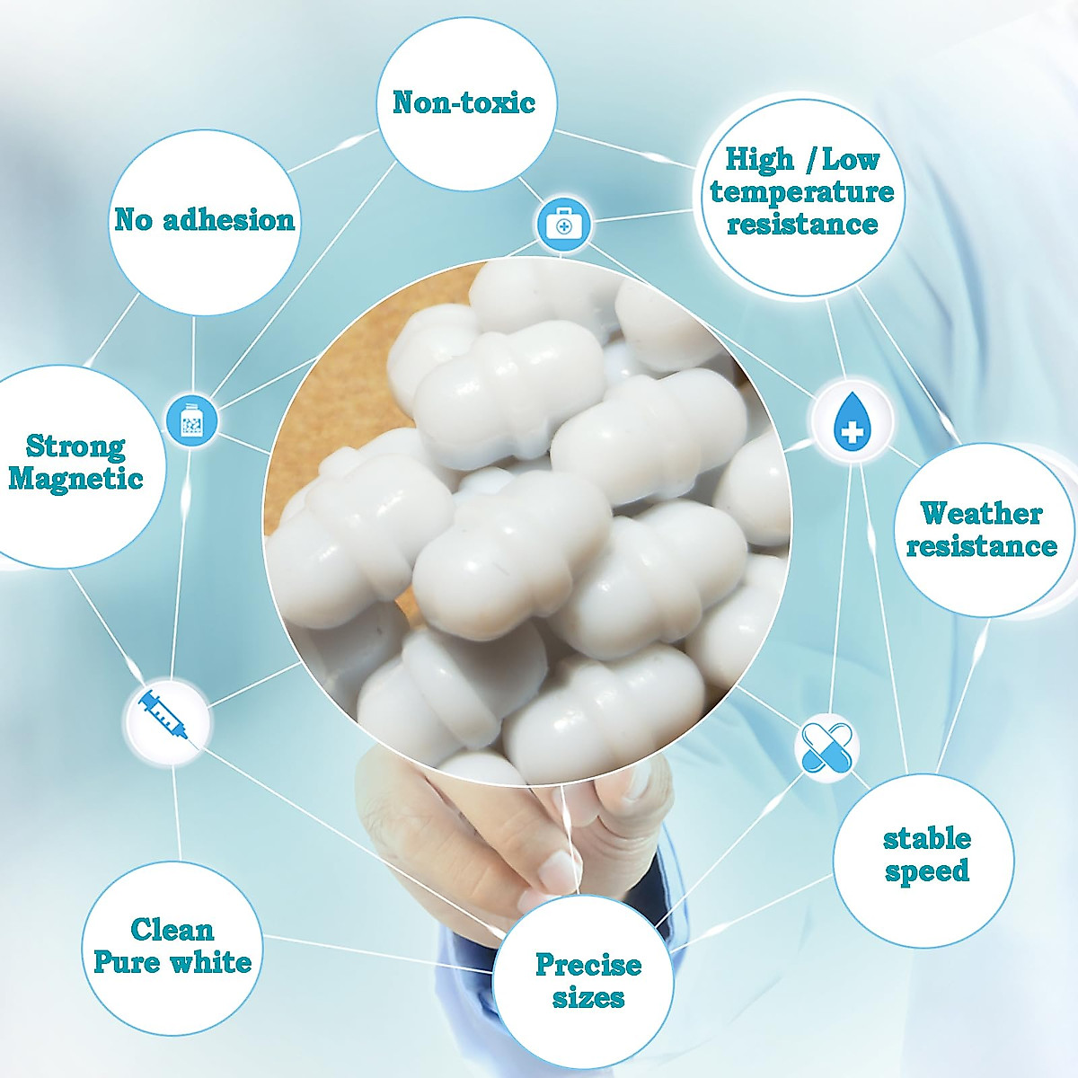 10 PCS Magnetic Stirrer Stir Bar PTFE Magnetic Mixer Stir Bars (Diameter 4mm,Length 8mm)