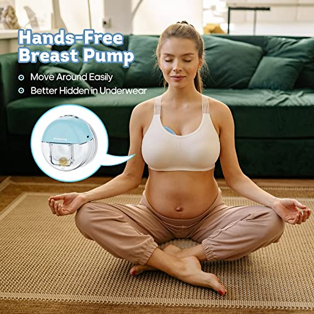 Breast Pump - Free Breast Pump Wearable,Low Noise and Pain Free,Double Breast Pumps with 2 Modes, 9 Levels, LCD Display Memory Function,24mm Flang