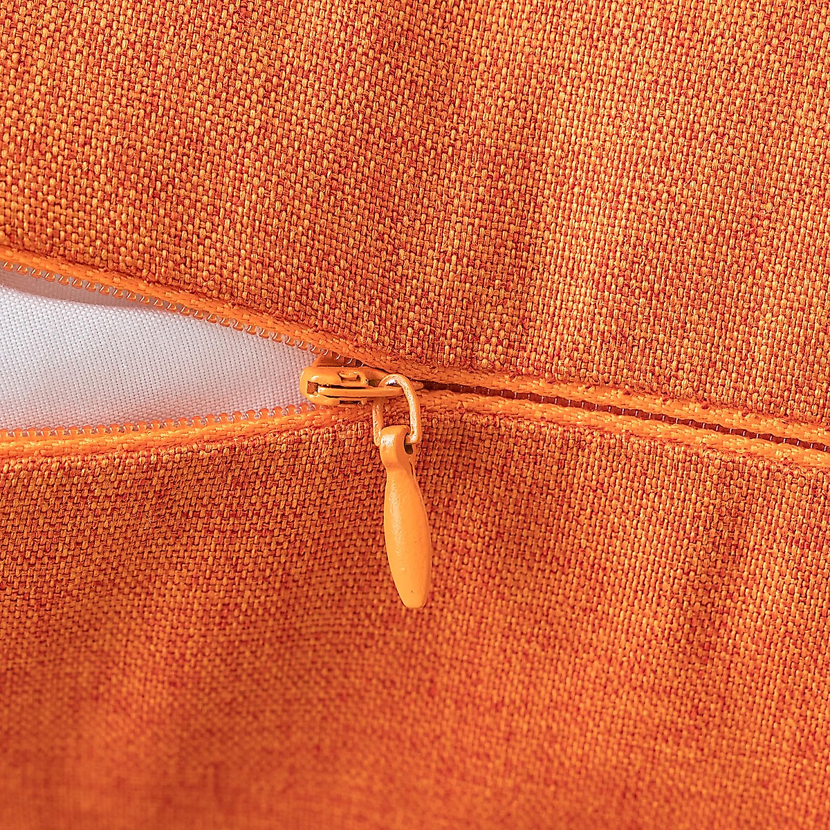 MIULEE Fall Pack of 2 Decorative Outdoor Solid Waterproof Throw Pillow Covers Polyester Linen Garden Farmhouse Cushion Cases for Patio Tent Balcony Couch Sofa 12x20 inch Bright Orange