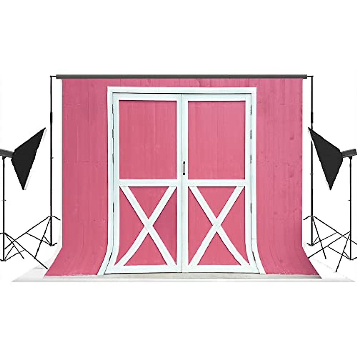 Lofaris Pink Barn Wooden Door Photography Backdrop Vintage Western Farm Background Cowgirl Happy Birthday Baby Shower Newborn Party Decorations Kids Portrait Photo Booth Props 7x5ft