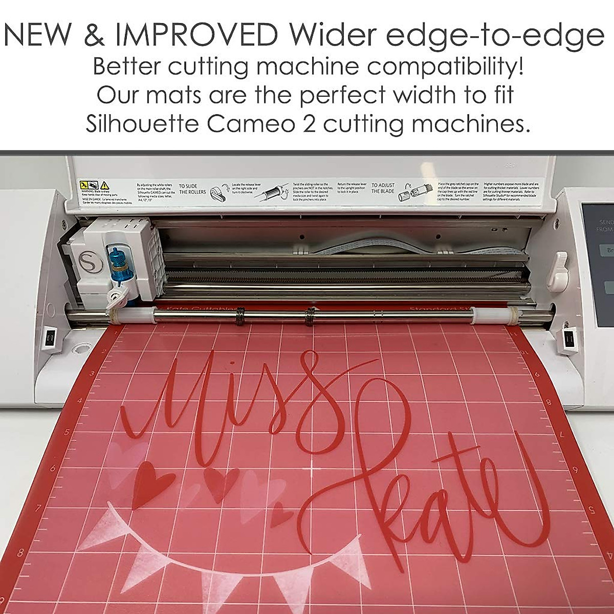 MK Mat for Cricut Silhouette - 12"x12" - New & Improved (Wider & Better Markings) - Standard Stick Pink Cutting Mat (3 Pack) - by Miss Kate Cuttables