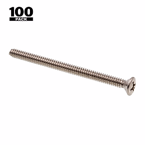 Prime-Line 9010582 Machine Screw, Oval Head Phillips, #6-32 X 2 in, Grade 18-8 Stainless Steel, Pack of 100