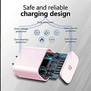[Apple MFI Certified] iPhone Charger Apple Block USB C Fast Wall Plug with 6ft USB C to Lightning Cable for iPhone13/14/14 plus/12/pro/pro max/11/Air pods pro/iPad air 3/min4 (Pink, 1PACK)