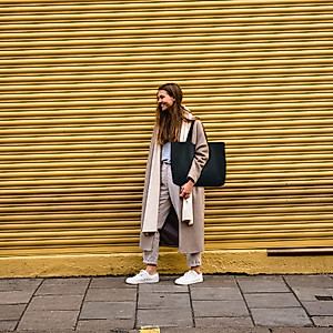 Koolmox Black Canvas Tote Bags, 17x14 Inch 12Oz Heavy Duty Cotton Bags with Handles and Bottom, Reusable Grocery Shopping Bag Bulk Sublimation Tote Bags Blank for Teachers Classroom Crafts