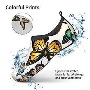 Outdoor Beach Water Shoes Monarch Butterflies Flying Shades Barefoot Shoes Aqua Pool Socks for Swim Surf Yoga