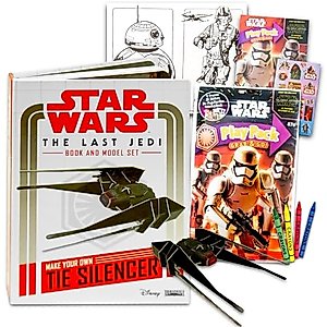 Star Wars Model Ships Activity Book Set - 4 Pc Star Wars Model Book Bundle with Build Your Own X-Wing and The Last Jedi Book and Model (Star Wars Craft Kits for Kids, Boys, and Girls)