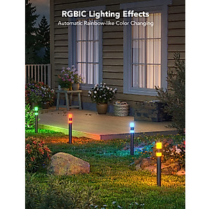 Govee Outdoor Pathway Lights, Patio Decorations, Smart Outdoor Lights with App Control, 250LM RGBIC Walkway Lights, IP65 Aluminum Landscape Lighting for Yard, Works with Alexa, Wired 4 Pack