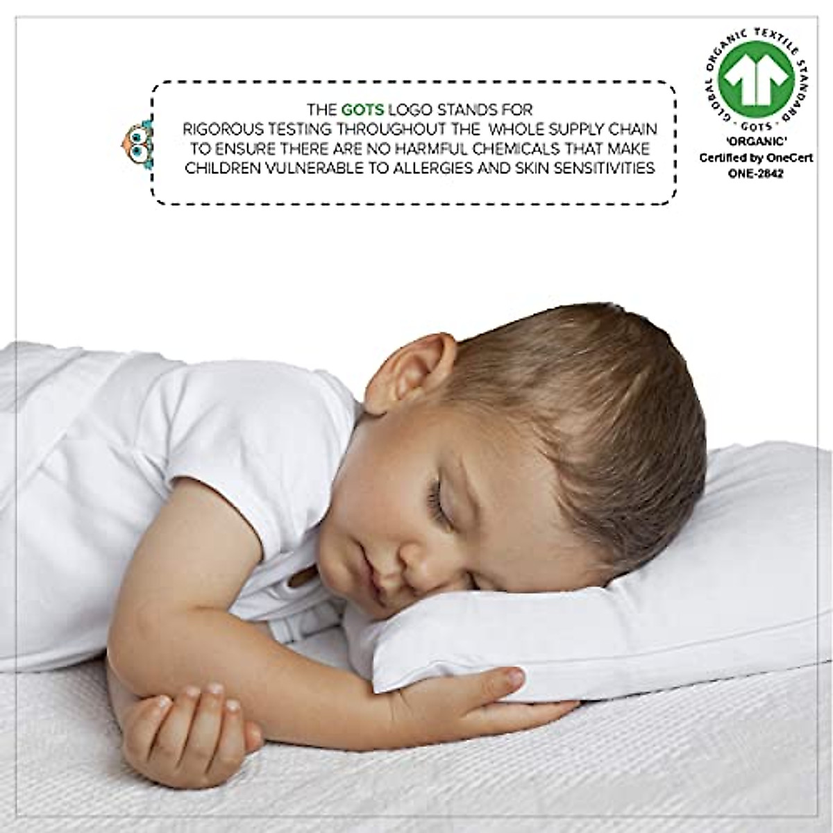 Makemake Organics Organic Cotton Toddler Pillowcase (Set of 2) GOTS Certified Organic Cotton Pillow Cases Zippered (14x19, Bright White)