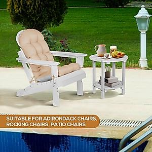 LOENIY Adirondack Chair Cushions Set of 2, Cushions for Adirondack Chairs, Extra Thick Rocking Chair Cushions Outdoor, High Back Patio Chair Cushions with Ties, Waterproof Fade-Resistant (Khaki, 2)