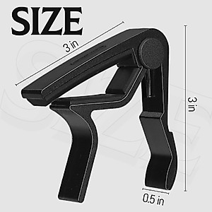 Capo Guitar Capo with Pick Holder for Acoustic and Electric Guitar, Ukelele, Bass, Banjo with Guitar Picks (black)