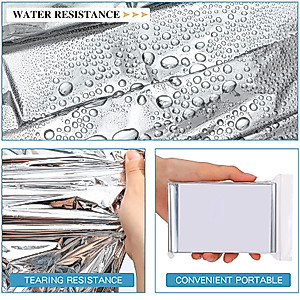 Macarrie 100 Pack Emergency Thermal Blankets Silver Foil Survival Blanket Space Blanket Survival Kit for Outdoors, Camping, Hiking, Homeless, Survival or First Aid (Silver)