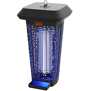 BLACK+DECKER Bug Zapper & Fly Trap-Mosquito Repellent- Gnat Killer Outdoor & Indoor Electric UV Bug Catcher for Insects- 2 Acre Coverage for Home, Deck, Garden, Patio Commercial Strength