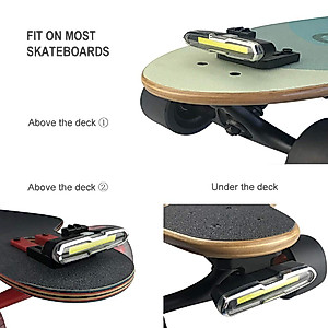 IWONDER V2.0 Skateboard Lights Waterproof Brightness USB Rechargeable Safety Longboard Light Accessories Led Lights for Electric Skateboard Longboard