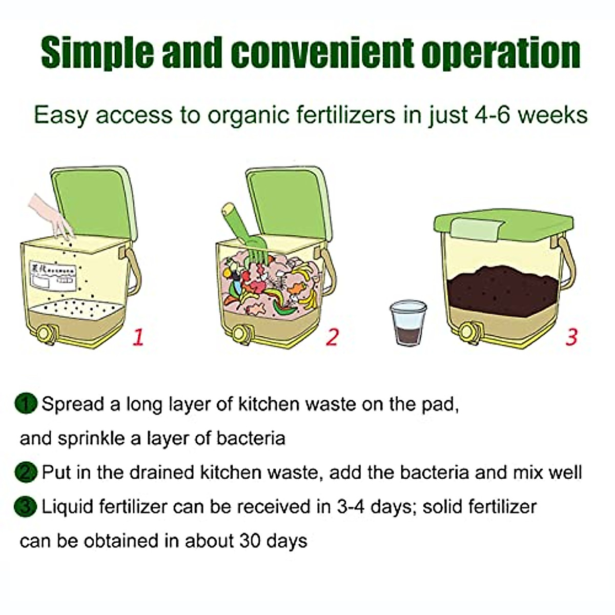 Doorhighpeak Indoor Composter Kit 27L Bucket, Odorless Compost Bin with Sealed Lid and Accessories, Kitchen Countertop Small Composting Container, Food Waste Recycling System Compost Pail