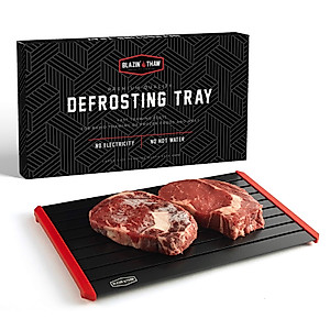 BLAZIN' THAW Defrosting Tray for Frozen Meat | 14” Large-Size | Aluminium Plate for Thawing Frozen Food | Natural Thawing Process | No Microwaves, No Cold/Warm Water Required |