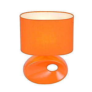 Lite Source LS-22315ORN Hennessy Table Lamp, 5" x 9" x 12.5",Ceramic, Fabric, Orange