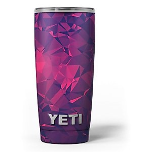 Design Skinz Vivid Fuchsia Geometric Triangles - Skin Decal Vinyl Wrap Kit Compatible with The Yeti Rambler Cooler Tumbler Cups