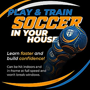 Ollyball VICTURY Inflatable Indoor Soccer Ball! Sz 5 Soccer Ball and Training Video System for Playing Soccer in The House
