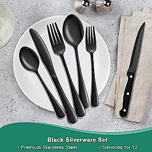73-Piece Silverware Set with Flatware Drawer Organizer, AIKWI Stainless Steel Cutlery Set Service for 12, Tableware Eating Utensils with Steak Knives, Dishwasher Safe, Mirror Polished & Heavy Duty