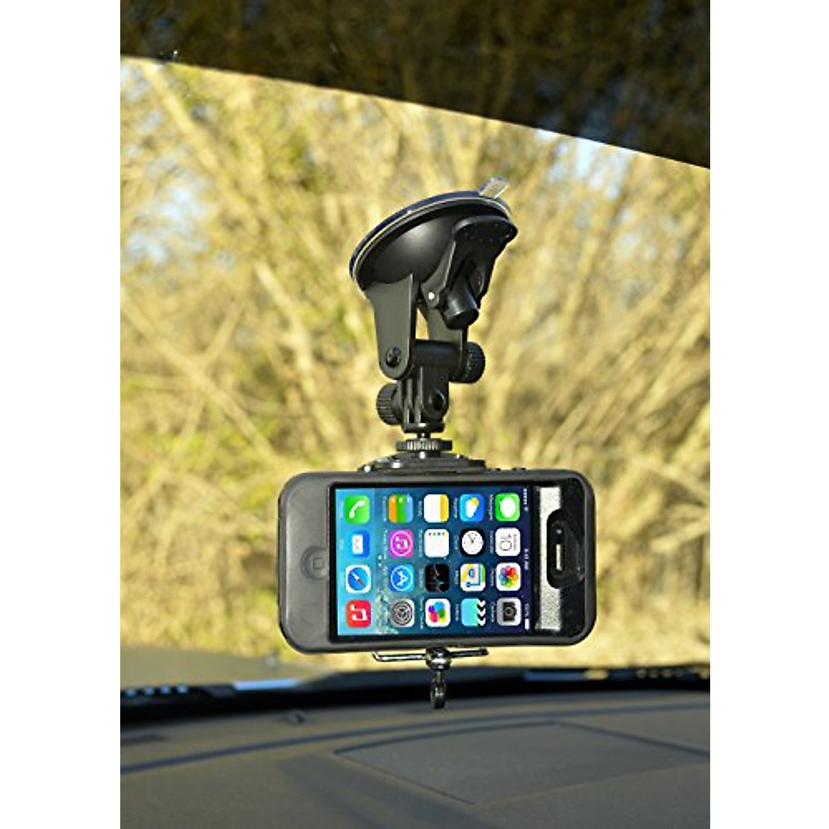 DaVoice Car Phone Mount - Cell Phone Holder for Car Windshield Compatible with iPhone X XS Max XR 8 Plus 7 Plus 6S Plus 6 Plus SE Samsung Galaxy S9, S8, S8 Plus, Note 8, S7, S6, S5, Google Pixel XL
