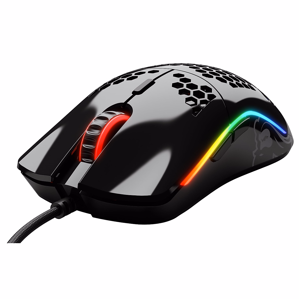 Glorious Model O- (Minus) Compact Wired Gaming Mouse - 58g Superlight Honeycomb Design, RGB, Pixart 3360 Sensor, Ambidextrous, Omron Switches - Glossy Black