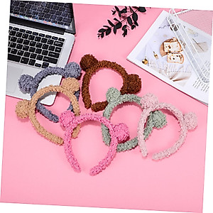 FUNOMOCYA 6pcs Cute Bear Ears Headband Bear Ears Head Bands Cute Headbands Face Washing Hair Hoops Cartoon Resin Issue Card Fluffy Hair Hoops Bear Ears Headdress Lovely Headdress