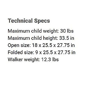 Joovy Spoon Baby Walker & Activity Center Featuring Three Adjustable Heights, Tough Luggage Grade Seat Material, and 30 lb Weight Capacity - JPMA Safety Certified (Charcoal)