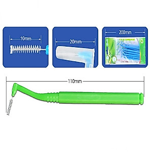 Curved interdental Brush, 10 Count 2bags， 0.7mm (SSS,Yellow)…