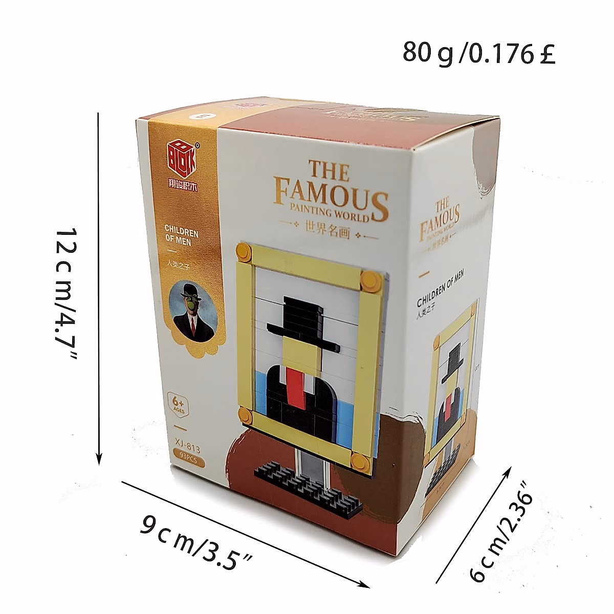 MIKEMENG 93pcs The Son of Man MOC Building Blocks Set World Famous Art Paintings Blocks Toys Educational Classic Toy Bricks STEM Gift Toys for Kids Boys Girls