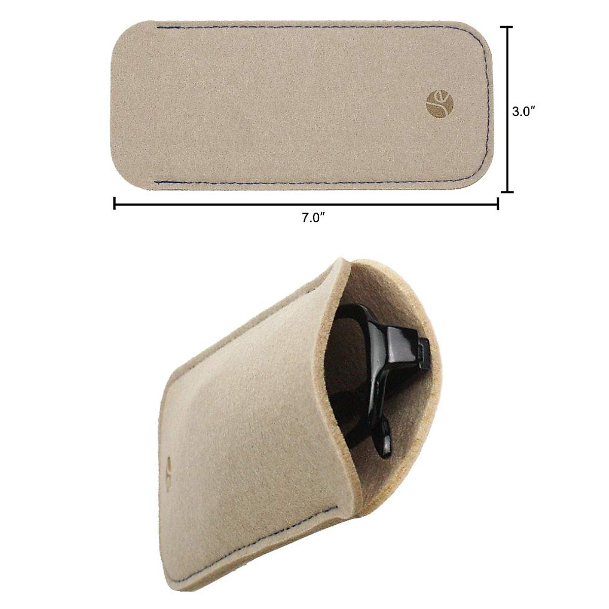 JAVOedge [5 PACK], Soft Felt Slip In Pouch Case for Sunglasses, Reading Glasses, MicroFiber Cloth