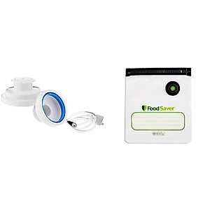FoodSaver Plastic Jar Sealer Bundle for Vacuum Sealing Jars and Reusable Storage Bags