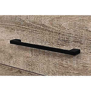 South Shore Munich 2-Drawer Nightstand, Weathered Oak and Matte Black with Metal Handles