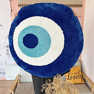 LAKEA Fluffy Evil Eye Circle Rug Carpet Plush Comfortable Handmade Bedroom Ultra Soft and Fluffy for Halloween (90x90cm 35.4inch)