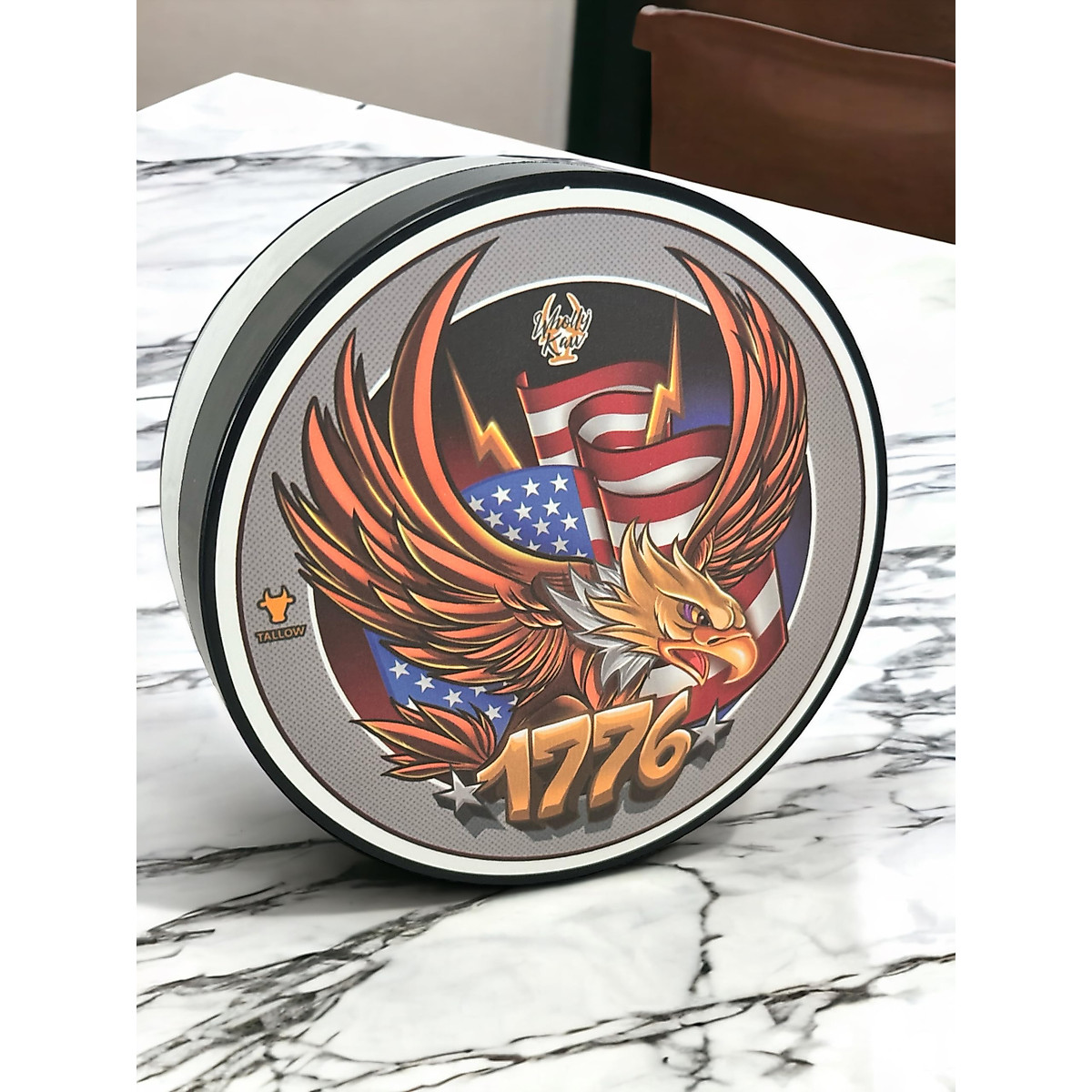 1776 Shaving Soap. Donkey Milk, Water Buffalo Milk, Whey Proteins, Tallow, Hops Extract. Osmanthus, Benzoin, Labdanum, Grapefruit, Artemisia, Tarragon, Patchouli, Musk, Tonka Bean, Cedarwood