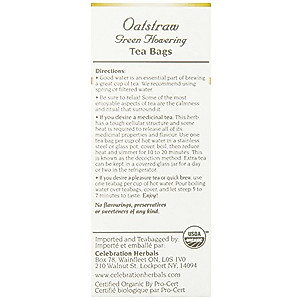 CELEBRATION HERBALS Organic Oatstraw Green Flowering Tea, 24 CT
