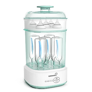 GROWNSY Bottle Dryer Compact Electric Baby Bottle Steamer, Bottle Dryer for Baby Bottles, Pacifiers, Pump Parts Green