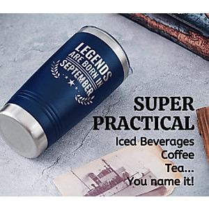 Onebttl Funny Birthday Gifts for Men, Happy Birthday Tumbler for Him, Coffee Mug with Lid, Mens Birthday Gift Ideas, Legends are Born in December