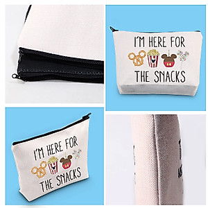 GJTIM Magic Kingdom Lover Gift I’m Here For The Snacks Zipper Pouch Makeup Bag (For The Snacks bag)
