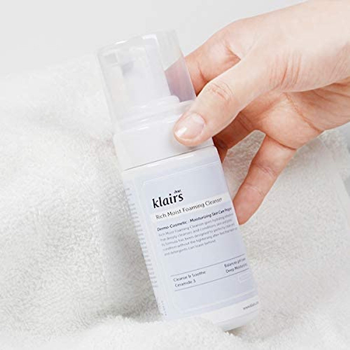 DearKlairs] Rich Moist Foaming Cleanser, hypoallergenic face wash, for sensitive skin, 100ml, 3.38oz