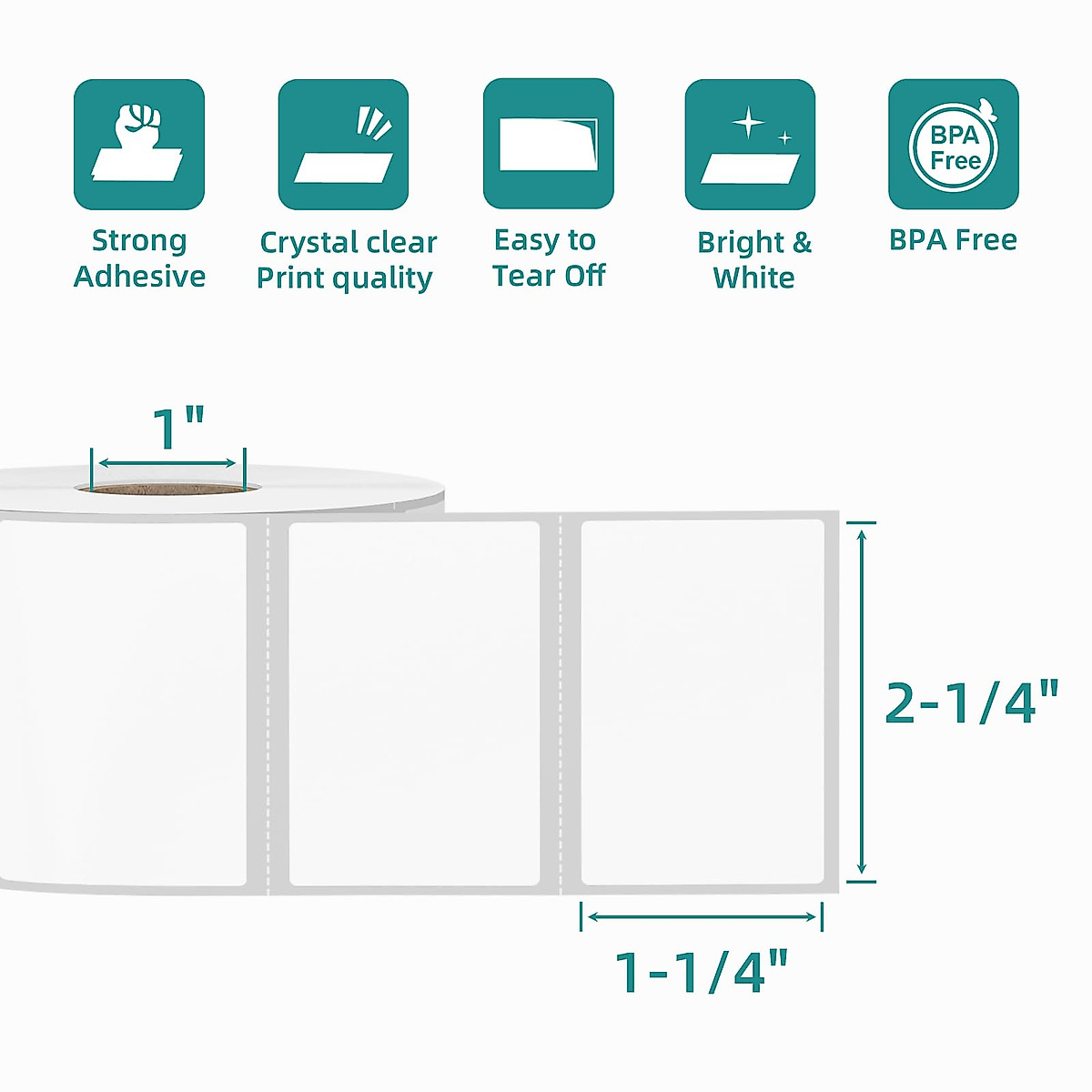 Labelchoice 12000 Labels 2.25x1.25 inch Direct Thermal Labels Compatible with Zebra, Rollo, Munbyn Thermal Labels Printers, 12 Rolls 2-1/4x1-1/4 Thermal Barcode Return Address Labels