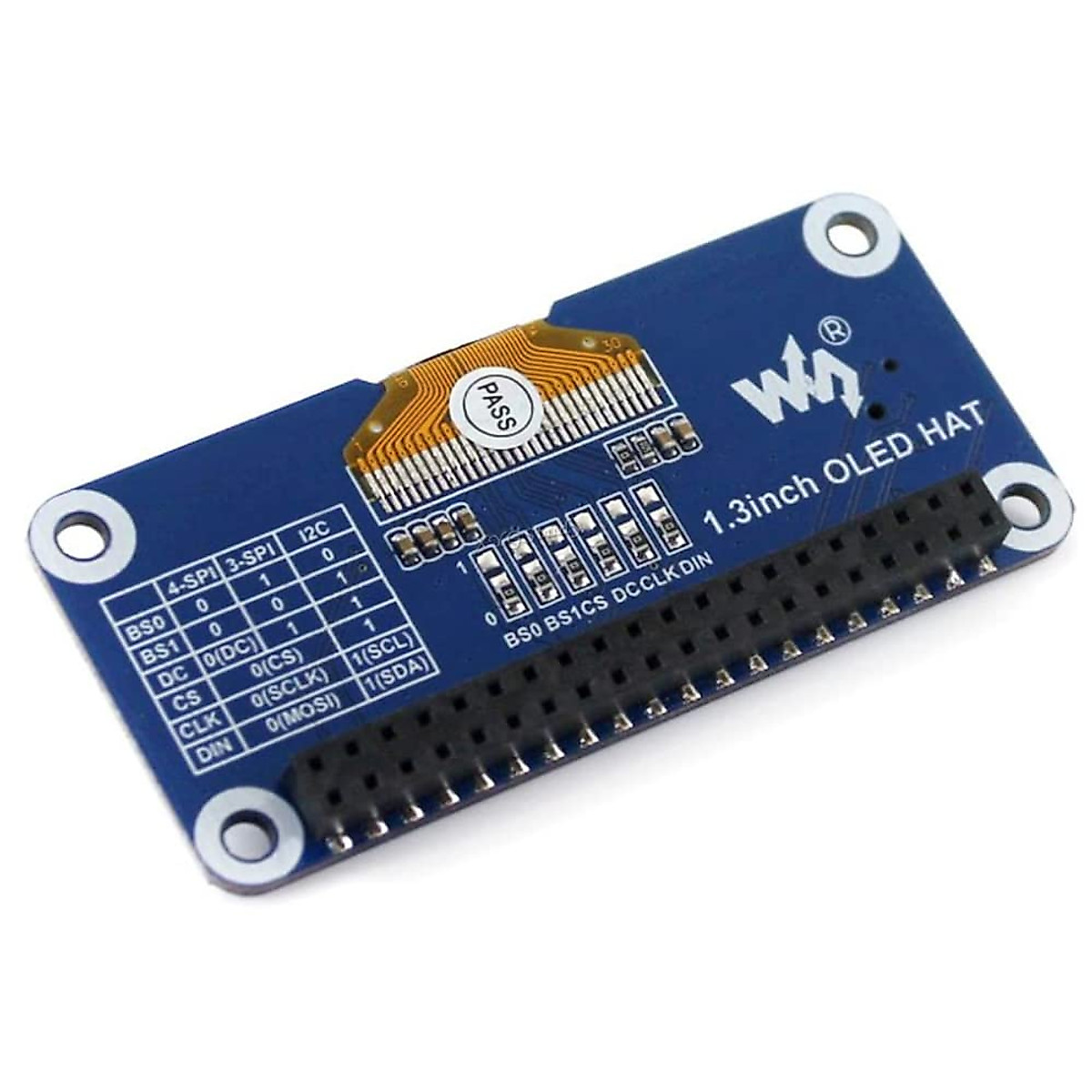 1.3inch 128x64 OLED Display HAT for Raspberry Pi 4 3 Jetson Nano SPI/I2C Interface with Embedded Controller @XYGStudy