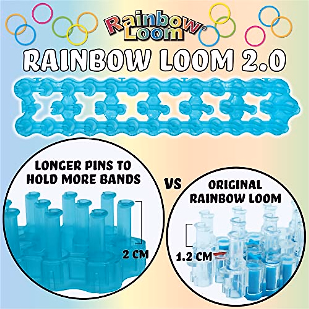 Rainbow Loom® Duo Combo with Jewel Rubber Bands Collection, Features 2 connectable to Make Longer and Wider Creations, an Organizer Case, Great Activity up to 4 People 7+