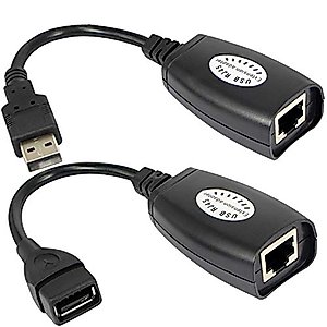 OUOU USB 2.0 to RJ45 Adapter RJ45 LAN Cable Extension Cable USB Extender Over Cat5/Cat5e /Cat6 Cable