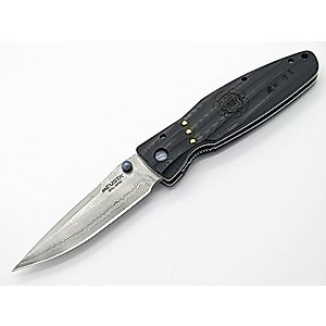 Mcusta Seki Japan Nobunaga MC-181D Micarta and VG-10 Damascus Folder Folding Knife