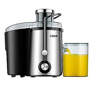 Juicer Machines with 1000W Motor, GDOR Extra Wide 3” Feed Chute Juicer, Juice Extractor for Whole Fruits and Vegetables, Easy to Clean Juice Maker, Centrifugal Juicer, BPA-Free, Anti-Drip, Silver