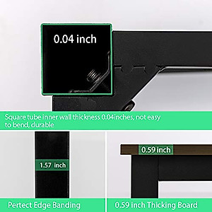 Coral Flower Computer Desk Writing Table Workstation with Durable Scratch-resistant Laminate Surface and Metal Frame, Brown