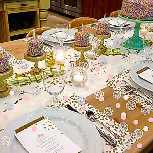 Keaziu 100 PCS Disco Ball Confetti Disco Party Decorations Table Confetti 70s Disco Fever Party Hippie Birthday Engagement Party Girls Boys Night Birthday Favors Decorations Supplies (pink)