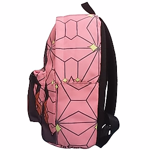 XIXISA 16" Nezuko Laptop Backpack with Lunch Box Bag Anime Shinobu Laptop Backpacks (Nezuko)